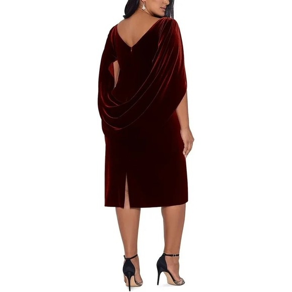 Betsy & Adam | Dresses | New Betsy Adam Women Vlevet Cape Back Midi ...